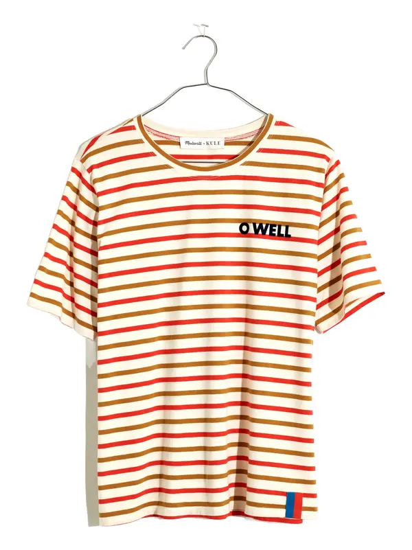 Madewell X Kule Graphic Striped Tee - Flame,dark Ochre,light House