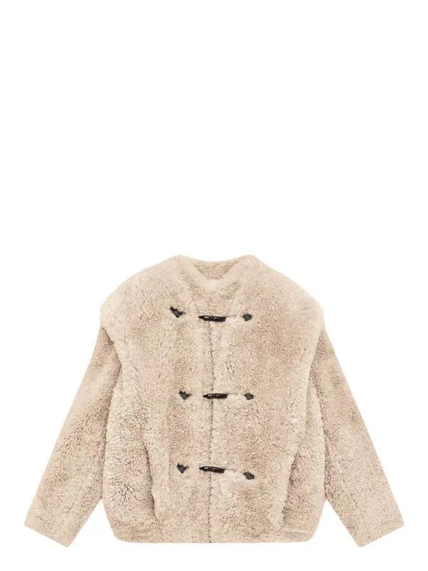 MARANT ETOILE Avalia Fur Coat - Ecru