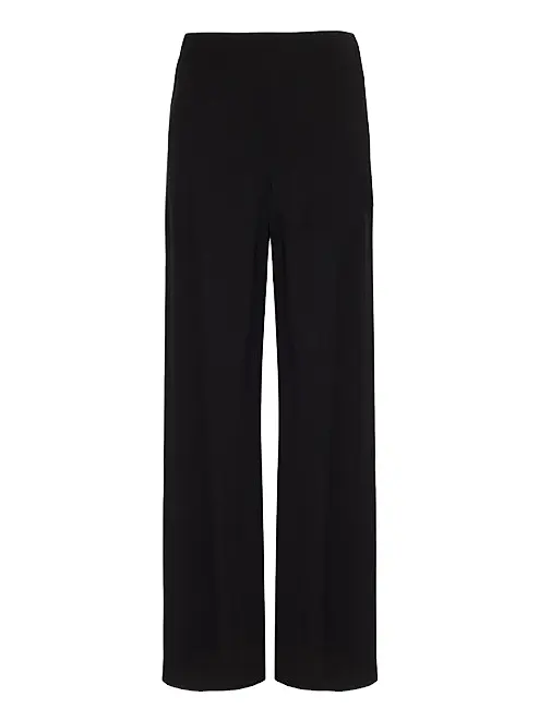 Vince High-rise Straight-leg Crepe Trousers - Black