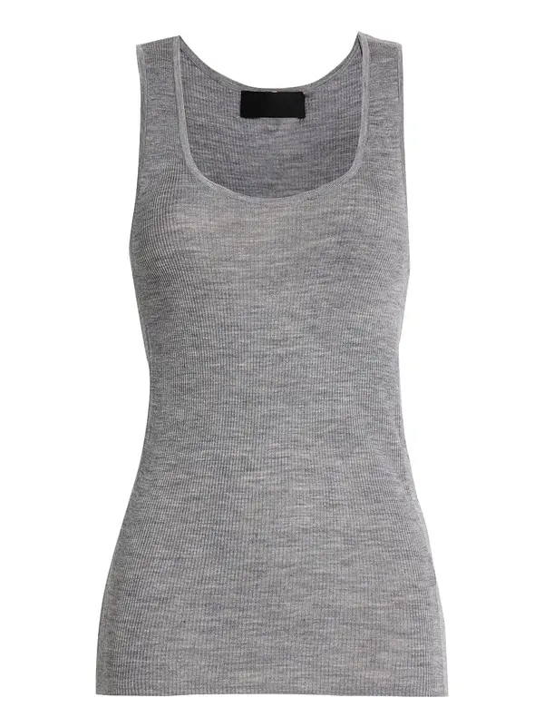 NILI LOTAN Becky Ribbed Tank - Gray