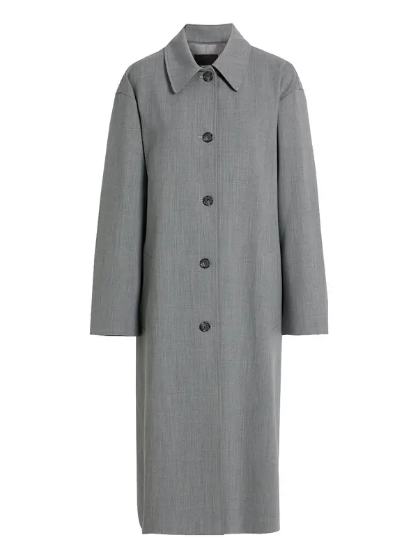 NILI LOTAN Adrien Mélange Twill Coat - Gray