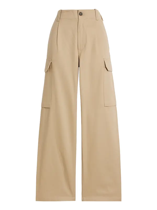 NILI LOTAN Yannic Cotton-twill Cargo Pants - Beige