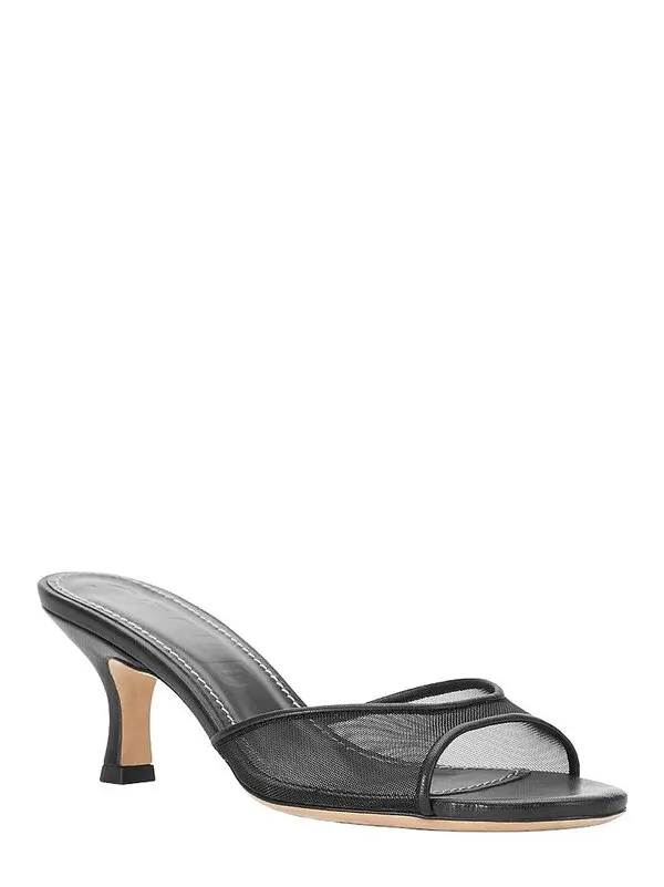 Staud Brigette Mule Sandals - Black Mesh