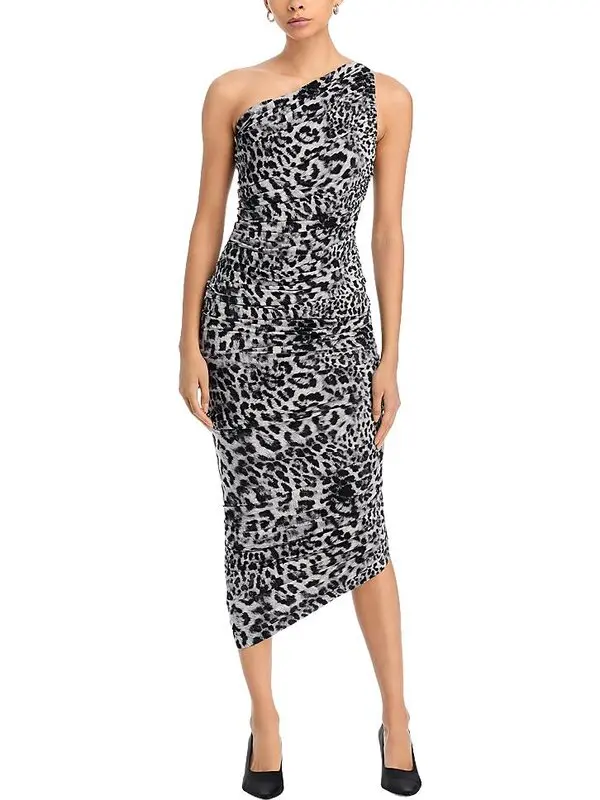 Norma Kamali Diana Printed Asymmetric Gown - Animal
