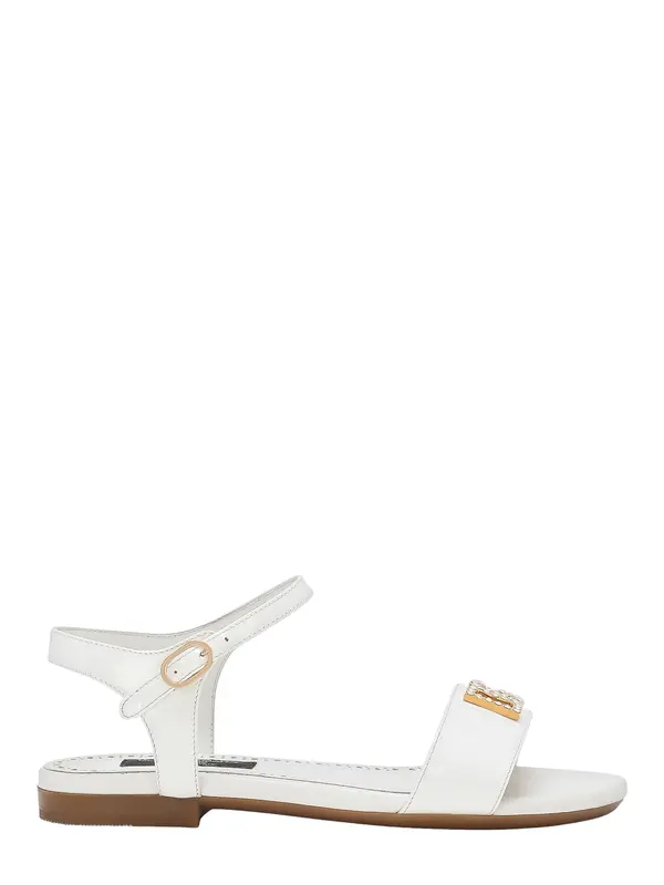 Dolce & Gabbana Patent Leather Sandals - White