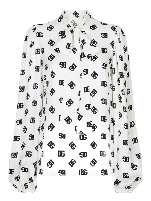Dolce & Gabbana All-over Dg Logo Charmeuse Shirt - Print