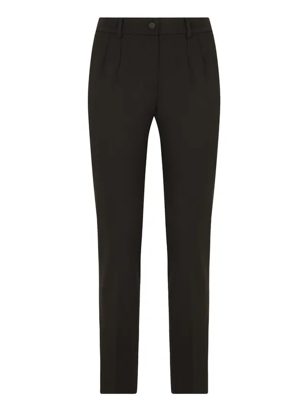 Dolce & Gabbana Stretch Wool Natte Pants - Black