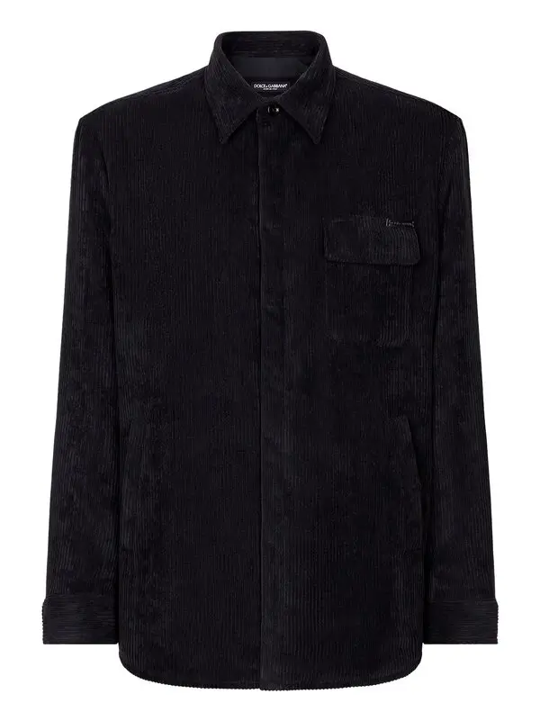 Dolce & Gabbana Lined Corduroy Shirt - Black