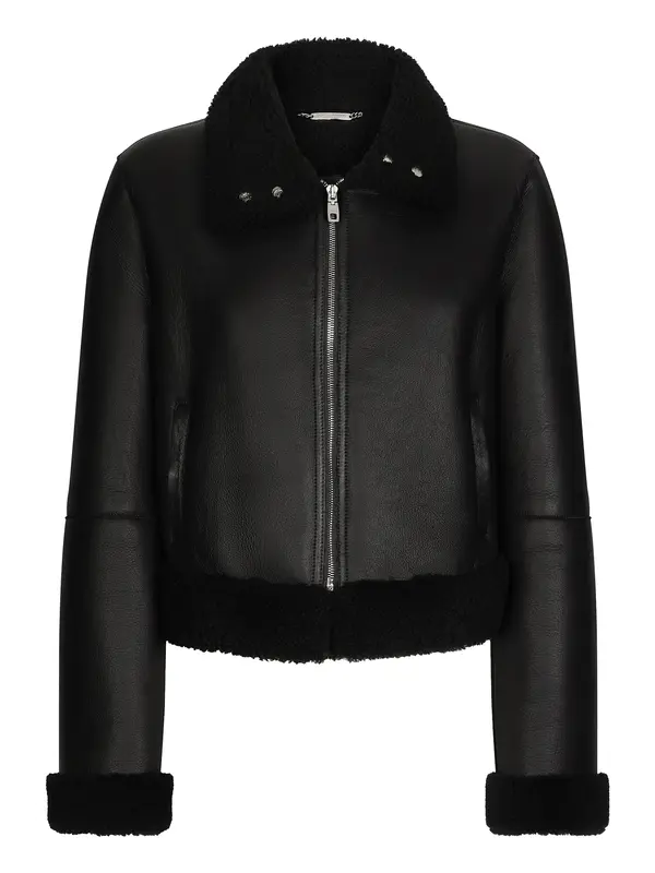 Dolce & Gabbana Merino Shearling Jacket - Black