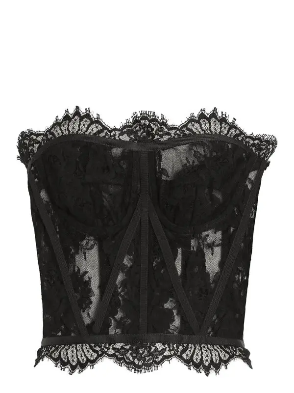 Dolce & Gabbana Chantilly Lace Bustier - Black