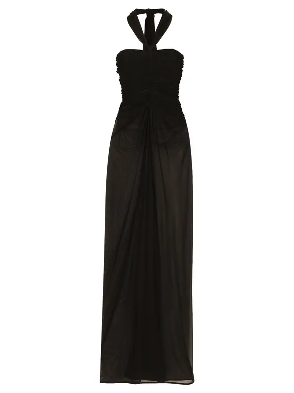 Dolce & Gabbana Long Organzine Dress - Black