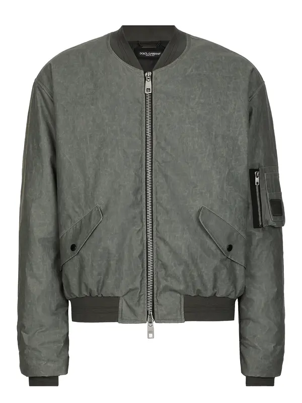 Dolce & Gabbana Oversize Linen Bomber Jacket - Grey