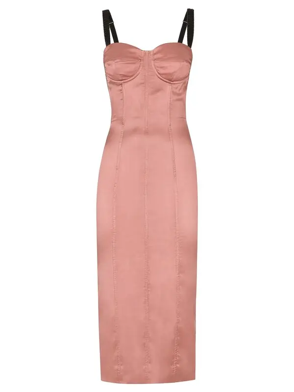 Dolce & Gabbana Satin Corset Dress - Pink