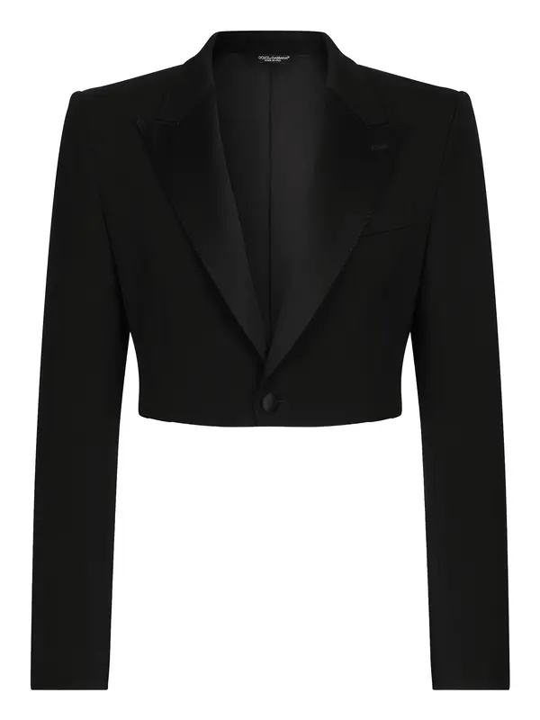 Dolce & Gabbana Single-breasted Wool Spencer Jacket - Black
