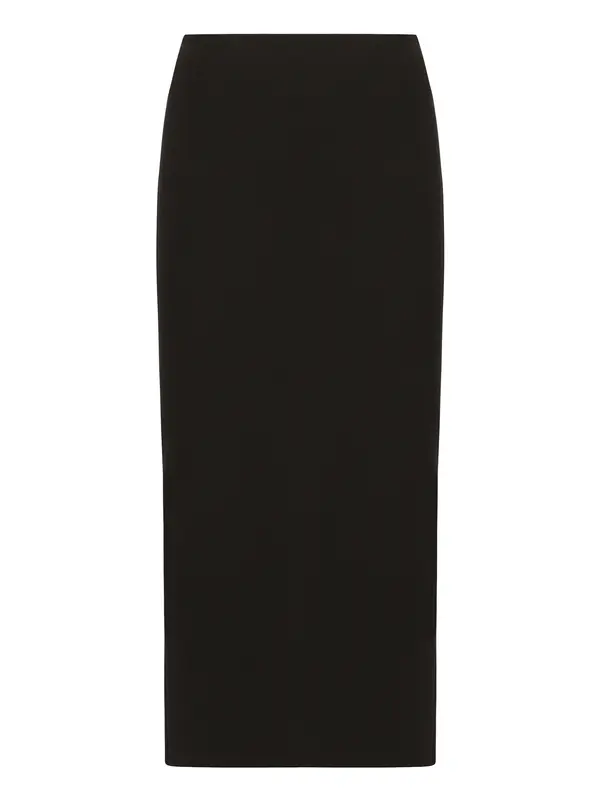 Dolce & Gabbana Straight-cut Jersey Midi Skirt - Black