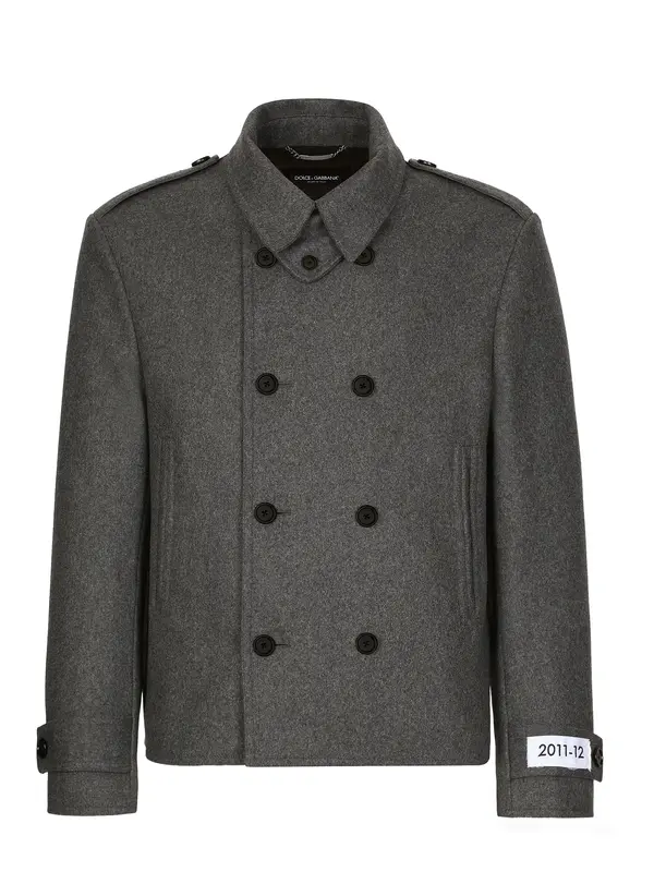 Dolce & Gabbana Double-breasted Cashmere-blend Pea Coat - Grey