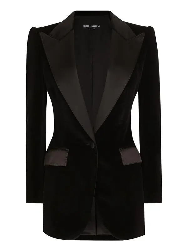 Dolce & Gabbana Single-breasted Velvet Turlington Tuxedo Jacket - Black