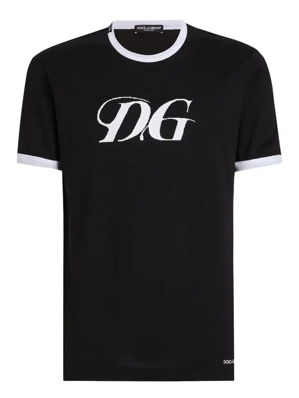 Dolce & Gabbana Cotton T-shirt With Dg Print - Black