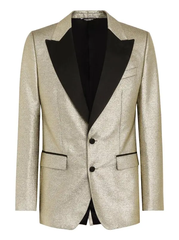 Dolce & Gabbana Single-breasted Lamé Jacquard Tuxedo Jacket - Gold