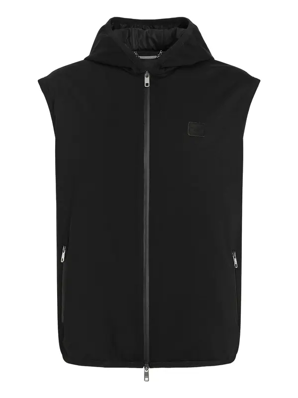 Dolce & Gabbana Technical Fabric Hooded Vest - Black