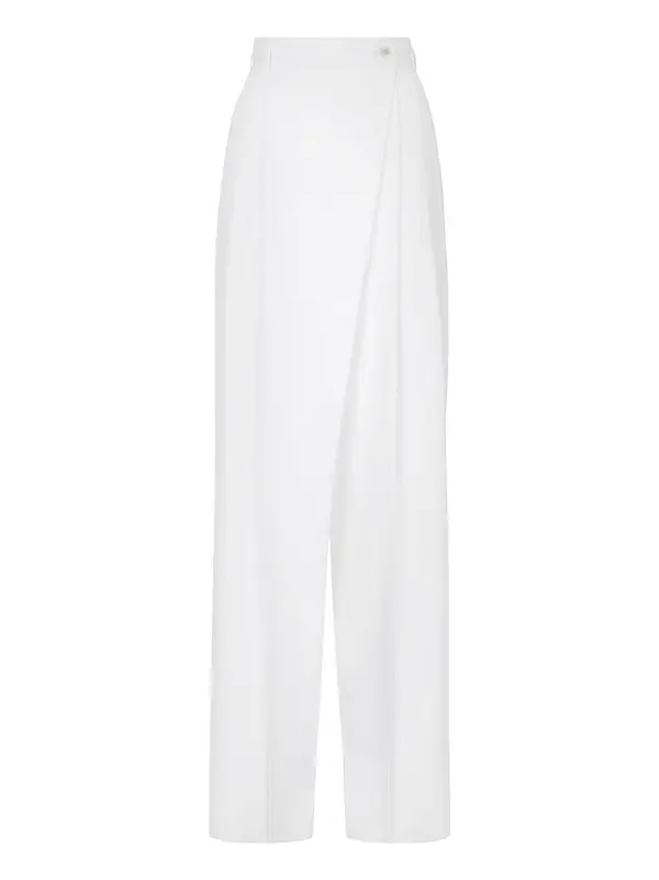 Dolce & Gabbana Flared Cotton Poplin Trousers - White