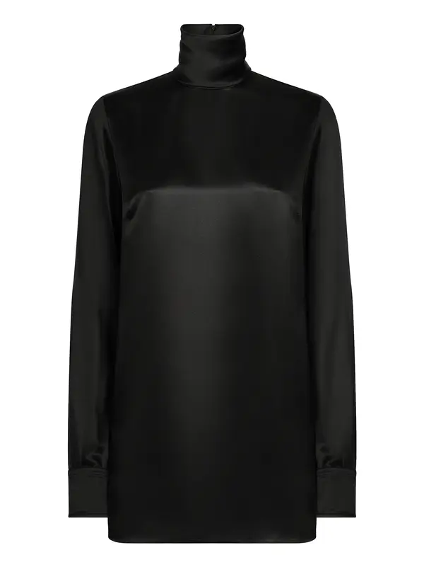 Dolce & Gabbana Silk Satin Blouse - Black