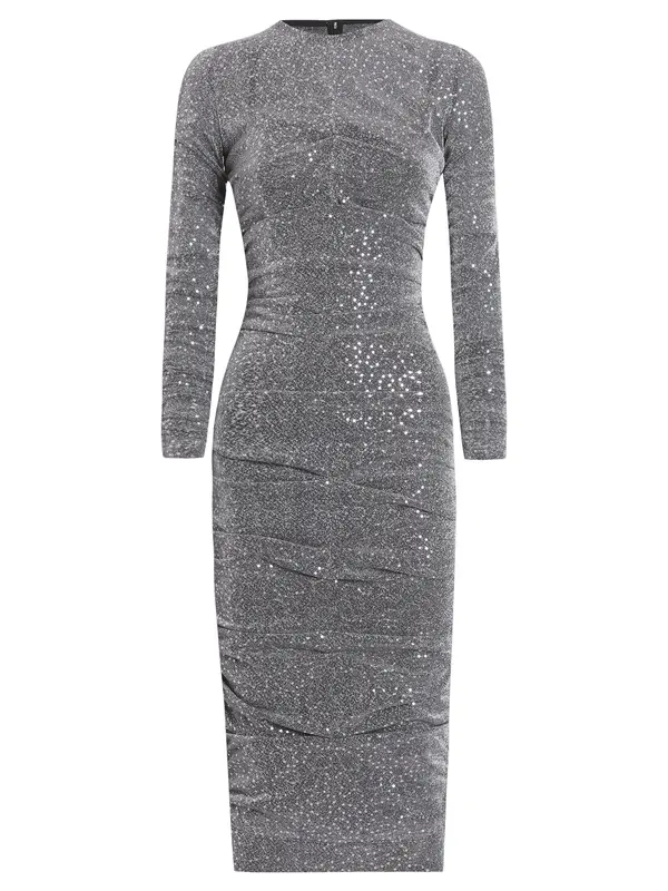 Dolce & Gabbana Sequined Draped Dress - Silver