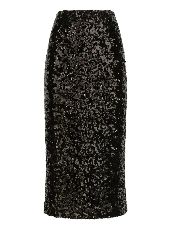 Dolce & Gabbana Sequined Calf-length Skirt - Black