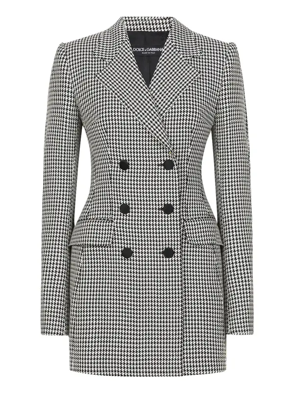 Dolce & Gabbana Double-breasted Houndstooth Jacket - Multicolor