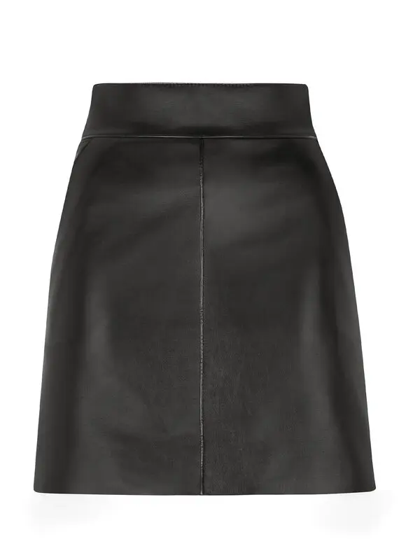 Dolce & Gabbana Short Leather Skirt - Black