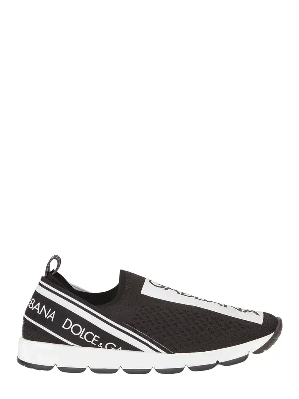 Dolce & Gabbana Sorrento Logo Tape Slip-on Sneakers - Black