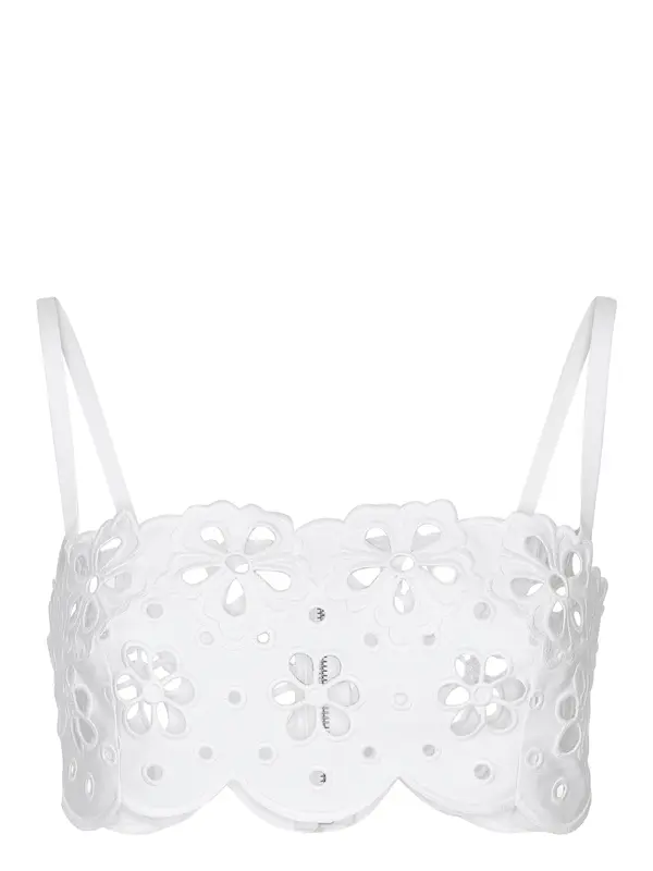 Dolce & Gabbana Cotton Bralette Top With Cut-out Detailing - White