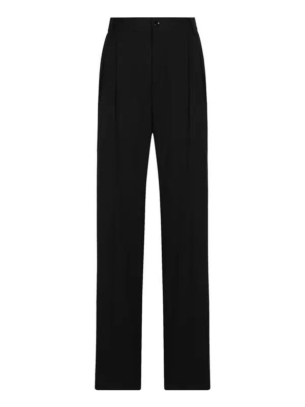 Dolce & Gabbana Flared Woolen Pants - Black
