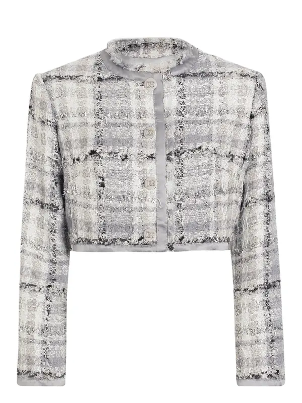 Dolce & Gabbana Short Check Lurex Raschel Tweed Jacket - Multicolor