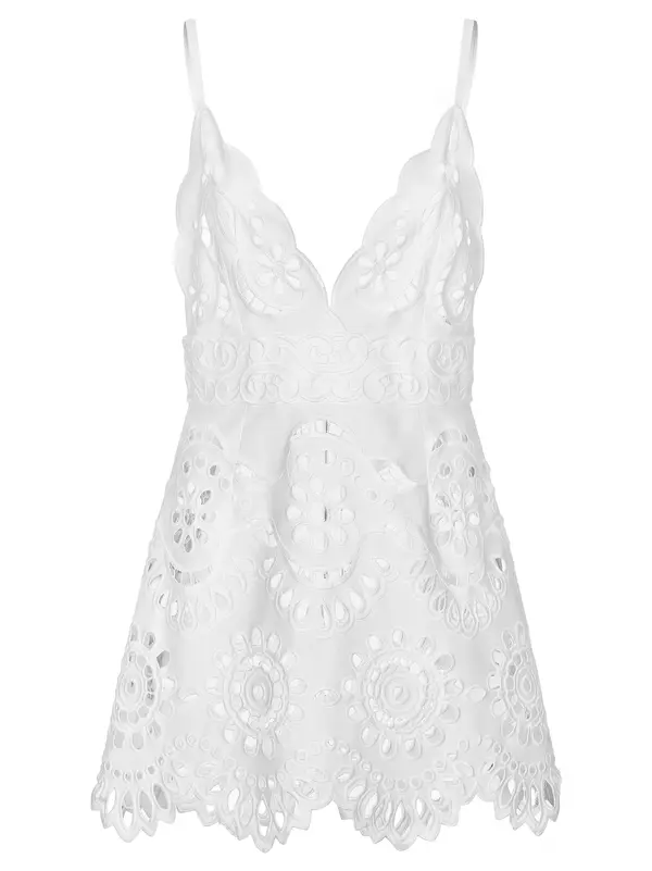 Dolce & Gabbana Cotton Minidress With Cut-outs - White