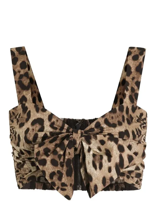 Dolce & Gabbana Leopard Print Poplin Top - Animal Print