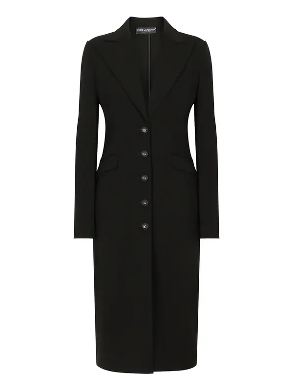 Dolce & Gabbana Jersey Milano Rib Coat - Black