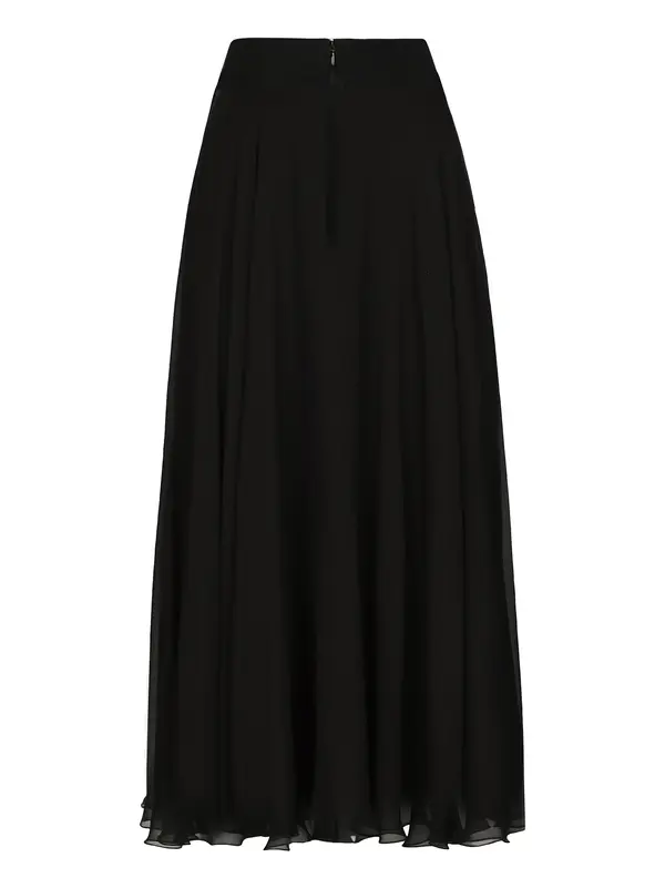 Dolce & Gabbana Silk Chiffon Circle Skirt - Black