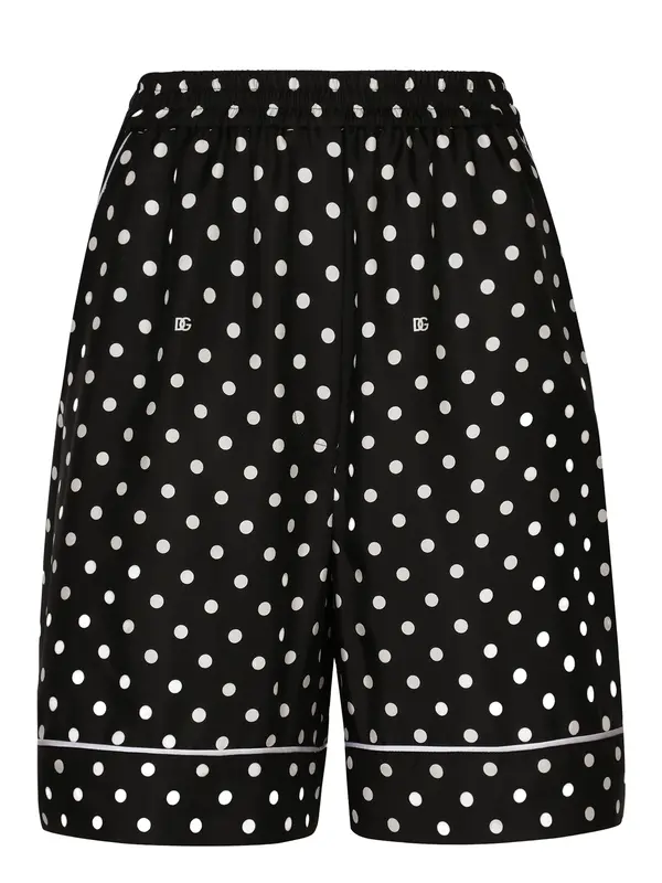 Dolce & Gabbana Silk Pajama Shorts With Polka-dot - Print