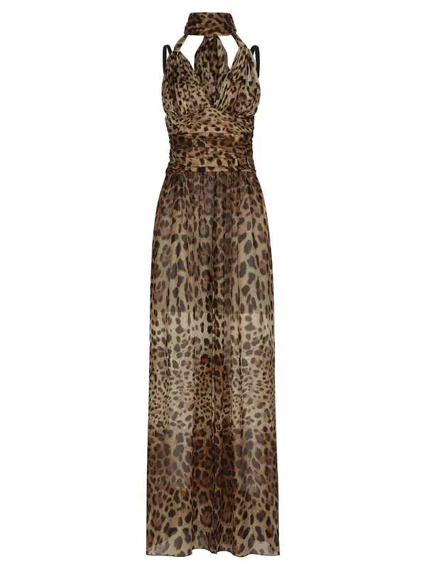 Dolce & Gabbana Leopard- Chiffon Dress - Print
