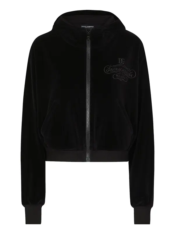Dolce & Gabbana Chenille Cotton Hoodie - Black