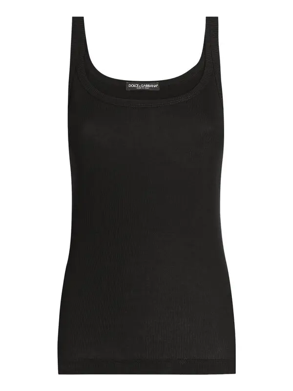 Dolce & Gabbana Fine-rib Cotton Tank Top - Black