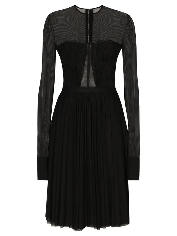 Dolce & Gabbana Light Tulle Dress With Corset - Black