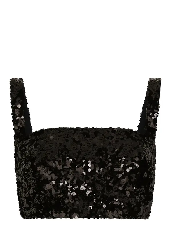 Dolce & Gabbana Sequined Crop Top - Black