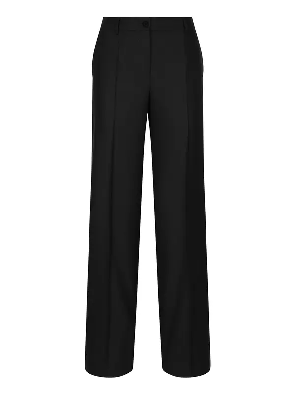 Dolce & Gabbana Flared Wool Trousers - Black