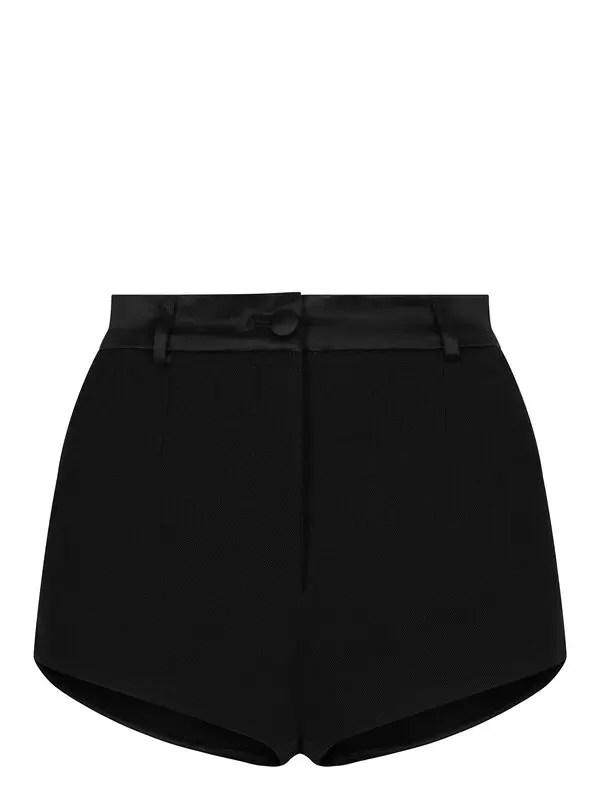 Dolce & Gabbana Stretch Wool High-waisted Tuxedo Panties - Black
