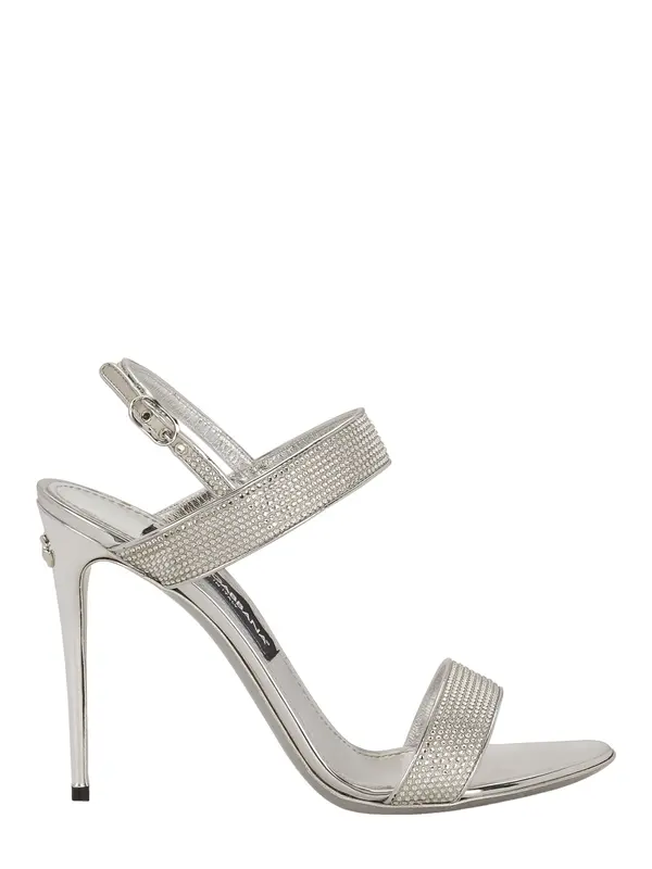 Dolce & Gabbana Keira Rhinestone Sandals - Grey