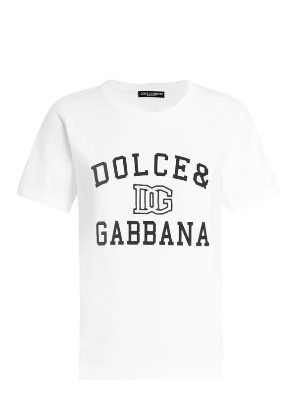 Dolce & Gabbana Jersey T-shirt With Logo Embroidery - White
