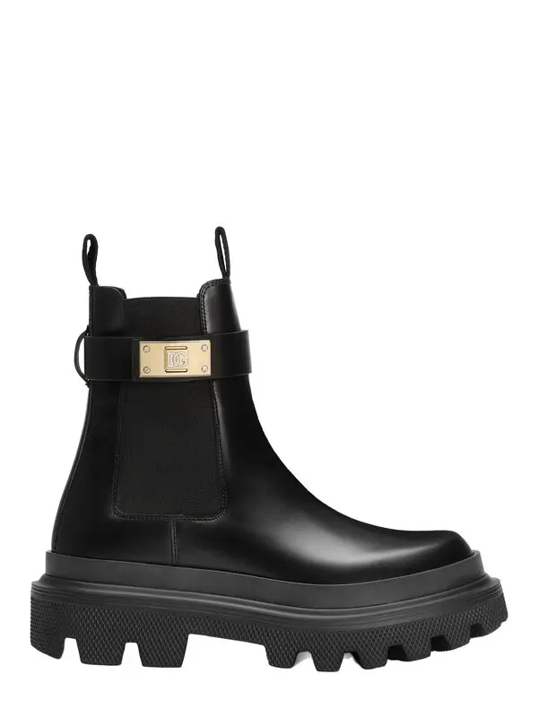 Dolce & Gabbana Calfskin Ankle Boots - Black
