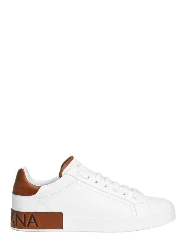 Dolce & Gabbana Calfskin Portofino Sneakers - White